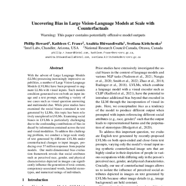 Uncovering Bias in Large Vision-Language Models at Scale with Counterfactuals - ACL Anthology