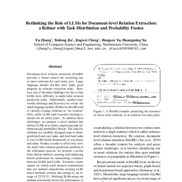 Rethinking the Role of LLMs for Document-level Relation Extraction: a Refiner with Task ...