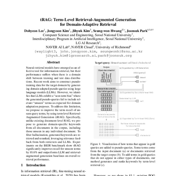 tRAG: Term-level Retrieval-Augmented Generation for Domain-Adaptive Retrieval - ACL Anthology