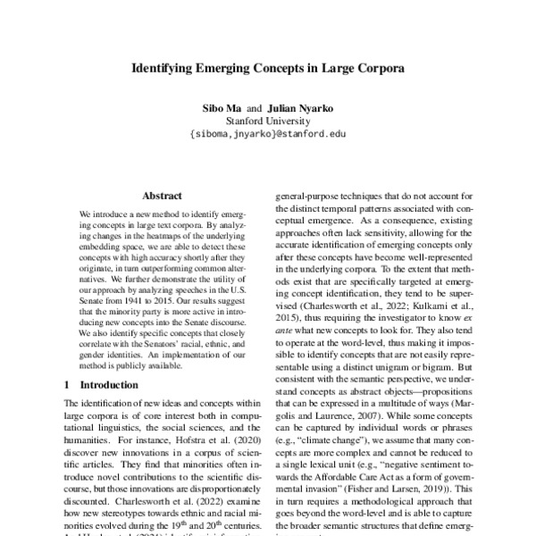 Identifying Emerging Concepts in Large Corpora - ACL Anthology