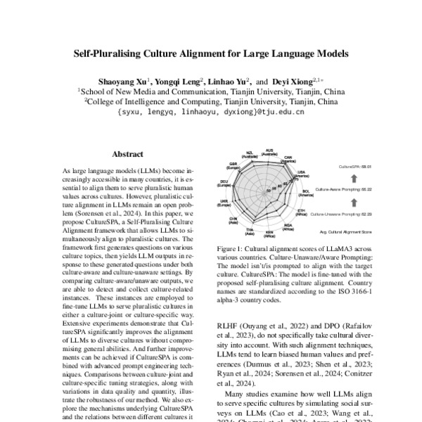 Self-Pluralising Culture Alignment for Large Language Models - ACL Anthology