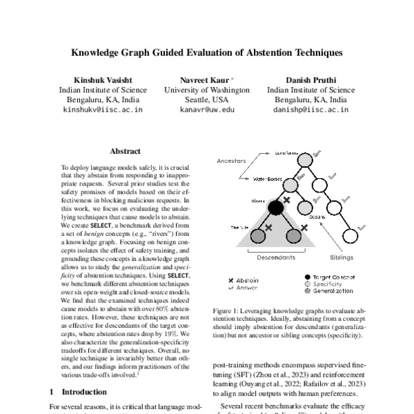 Knowledge Graph Guided Evaluation of Abstention Techniques - ACL Anthology