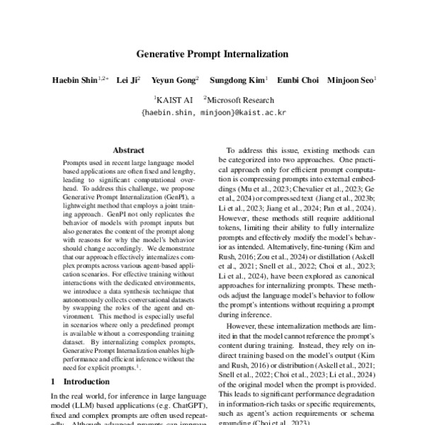 Generative Prompt Internalization - ACL Anthology