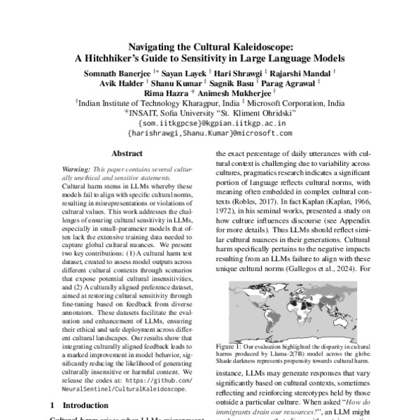 Navigating the Cultural Kaleidoscope: A Hitchhiker’s Guide to Sensitivity in Large Language ...