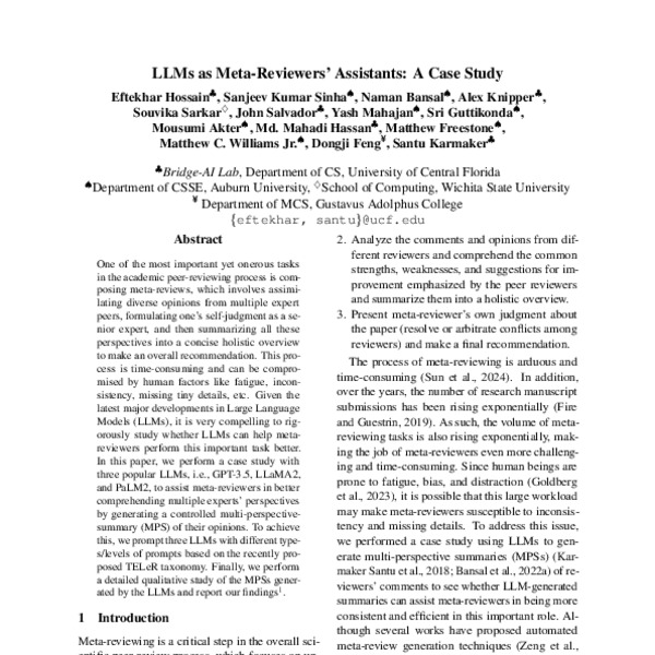LLMs as Meta-Reviewers’ Assistants: A Case Study - ACL Anthology