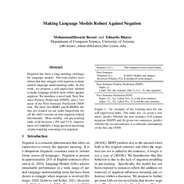 Making Language Models Robust Against Negation - ACL Anthology