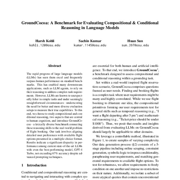 GroundCocoa: A Benchmark for Evaluating Compositional & Conditional Reasoning in Language Models ...