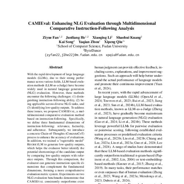 CAMIEval: Enhancing NLG Evaluation through Multidimensional Comparative Instruction-Following ...