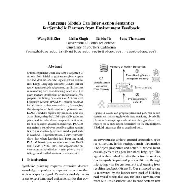 Language Models Can Infer Action Semantics for Symbolic Planners from Environment Feedback - ACL ...