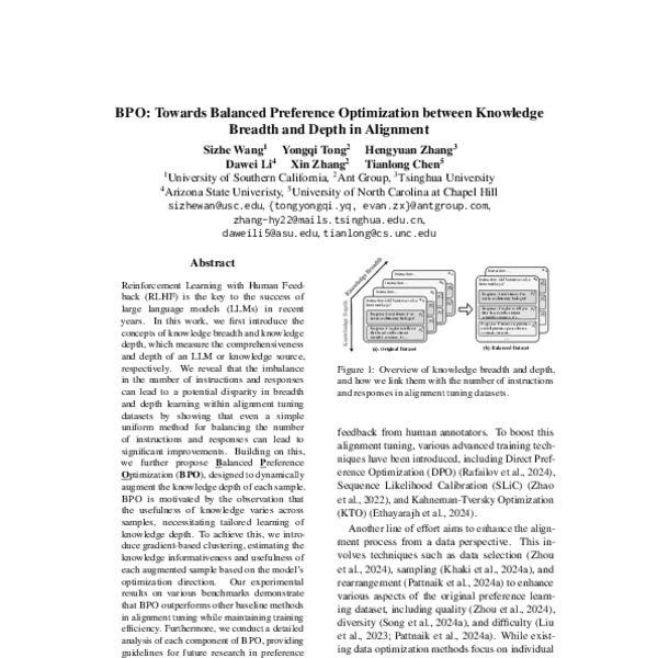BPO: Towards Balanced Preference Optimization between Knowledge Breadth and Depth in Alignment ...