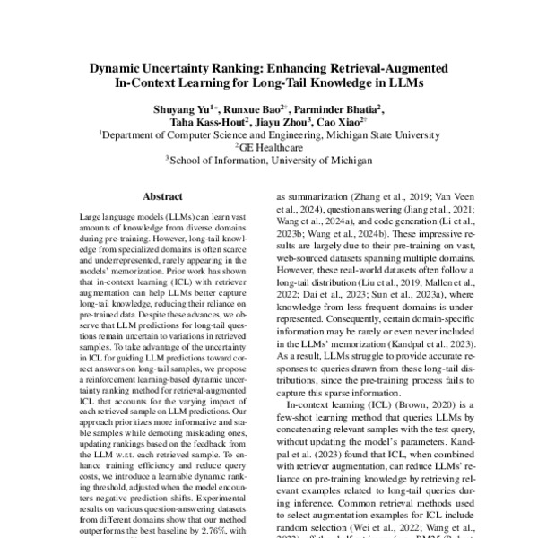 Dynamic Uncertainty Ranking: Enhancing Retrieval-Augmented In-Context Learning for Long-Tail ...