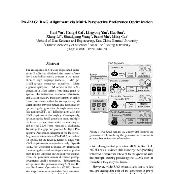 PA-RAG: RAG Alignment via Multi-Perspective Preference Optimization - ACL Anthology