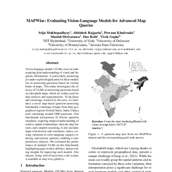 MAPWise: Evaluating Vision-Language Models for Advanced Map Queries - ACL Anthology
