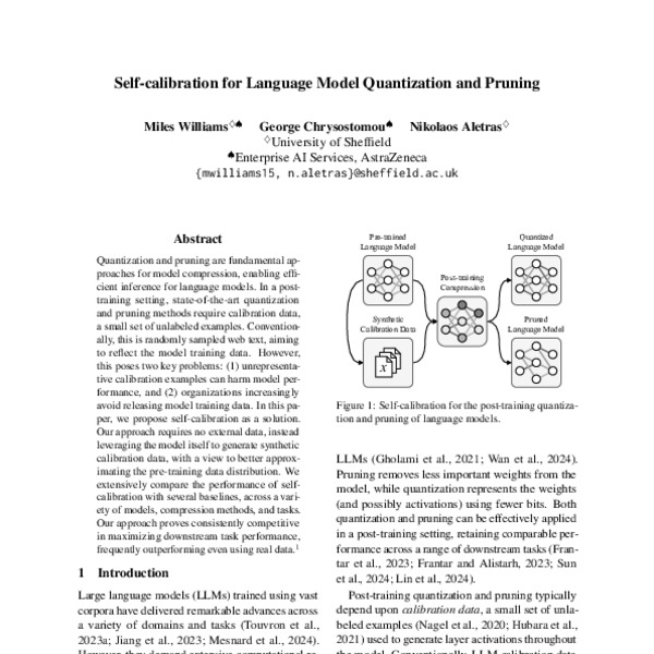 Self-calibration for Language Model Quantization and Pruning - ACL Anthology