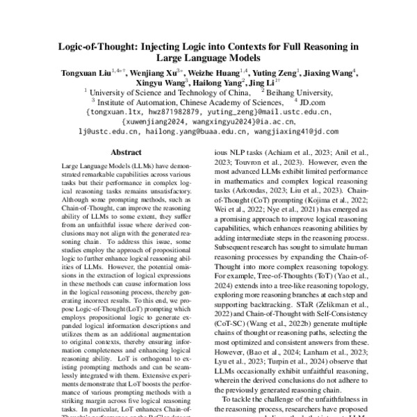 Logic-of-Thought: Injecting Logic into Contexts for Full Reasoning in Large Language Models ...