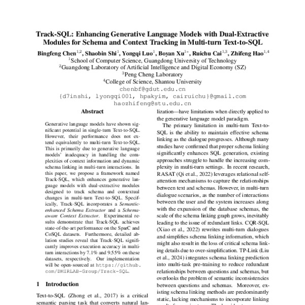 Track-SQL: Enhancing Generative Language Models with Dual-Extractive Modules for Schema and ...