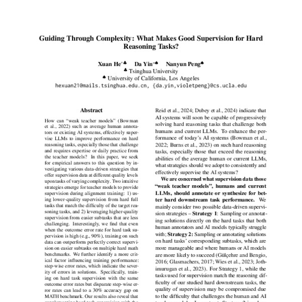 Guiding Through Complexity: What Makes Good Supervision for Hard Reasoning Tasks? - ACL Anthology