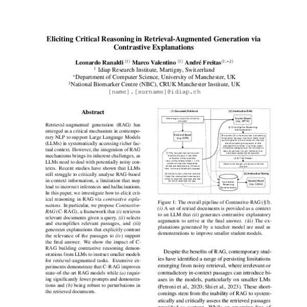 Eliciting Critical Reasoning in Retrieval-Augmented Generation via Contrastive Explanations ...