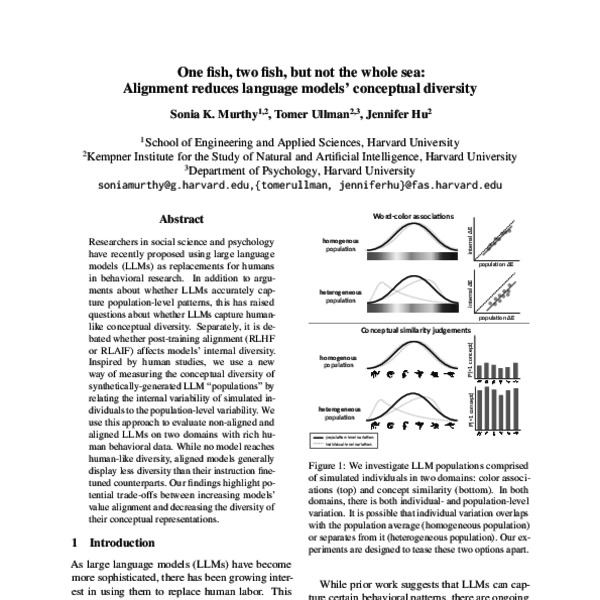 One fish, two fish, but not the whole sea: Alignment reduces language models’ conceptual ...