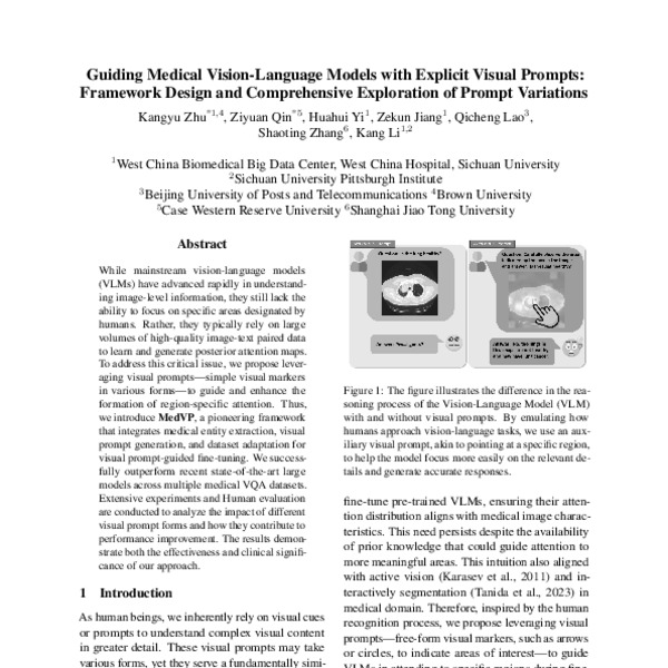 Guiding Medical Vision-Language Models with Diverse Visual Prompts: Framework Design and ...