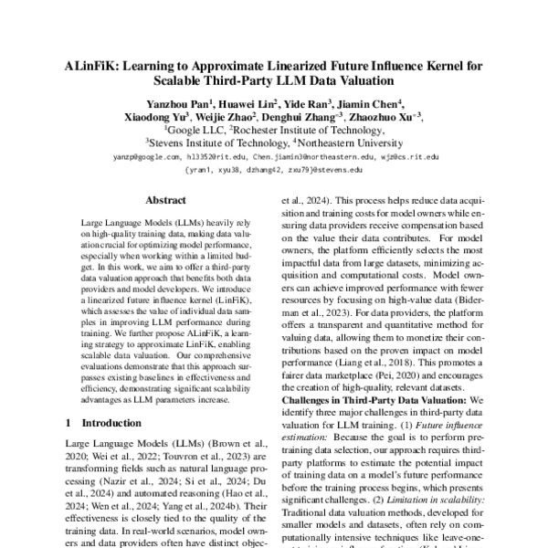 ALinFiK: Learning to Approximate Linearized Future Influence Kernel for Scalable Third-Party LLM ...