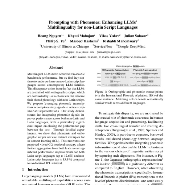 Prompting with Phonemes: Enhancing LLMs’ Multilinguality for Non-Latin Script Languages - ACL ...