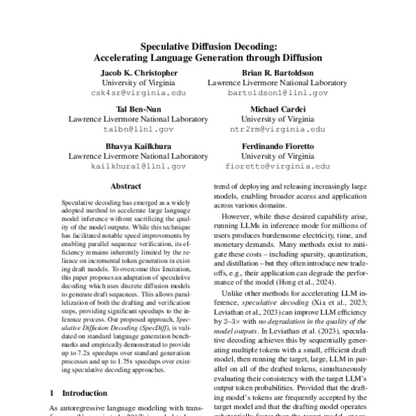 Speculative Diffusion Decoding: Accelerating Language Generation through Diffusion - ACL Anthology