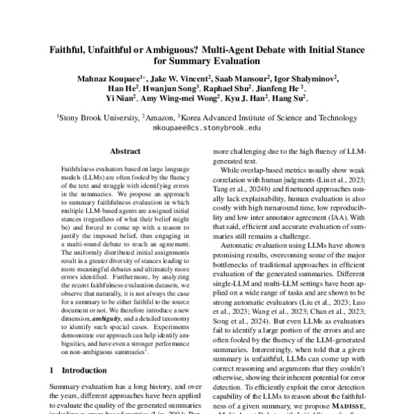 Faithful, Unfaithful or Ambiguous? Multi-Agent Debate with Initial Stance for Summary Evaluation ...