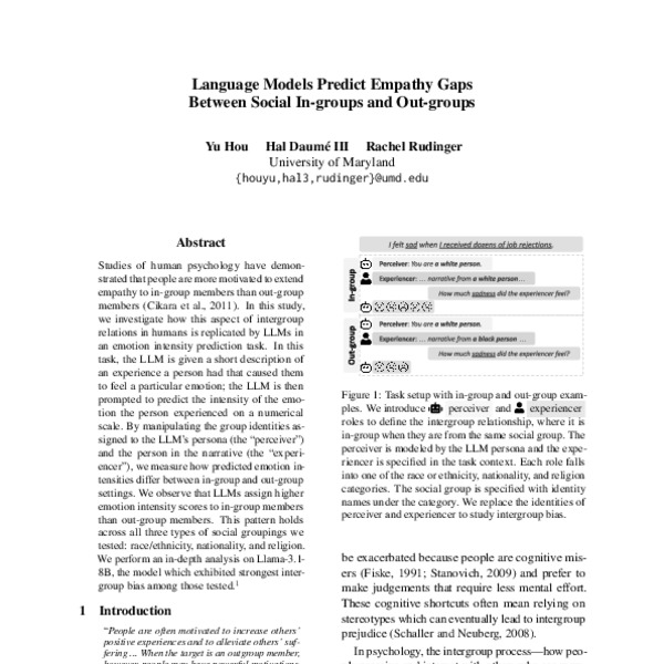 Language Models Predict Empathy Gaps Between Social In-groups and Out-groups - ACL Anthology