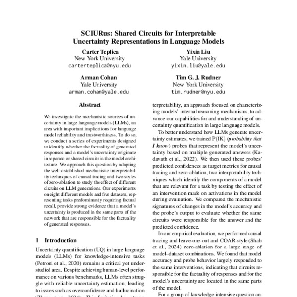 SCIURus: Shared Circuits for Interpretable Uncertainty Representations in Language Models - ACL ...