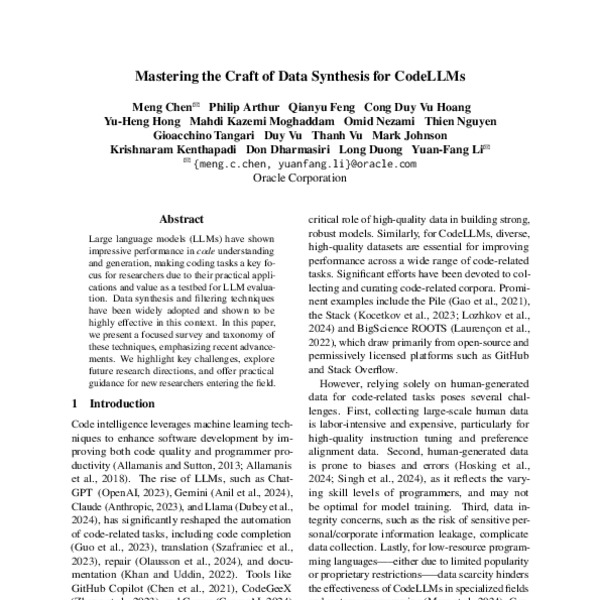 Mastering the Craft of Data Synthesis for CodeLLMs - ACL Anthology