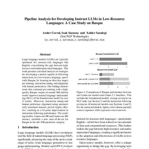 Pipeline Analysis for Developing Instruct LLMs in Low-Resource Languages: A Case Study on Basque ...