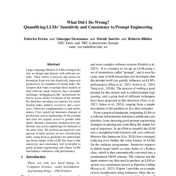 What Did I Do Wrong? Quantifying LLMs’ Sensitivity and Consistency to Prompt Engineering - ACL ...