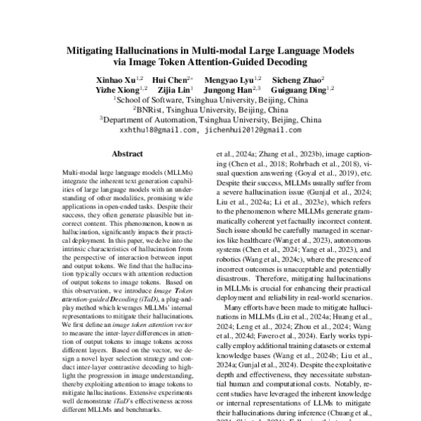 Mitigating Hallucinations in Multi-modal Large Language Models via Image Token Attention-Guided ...