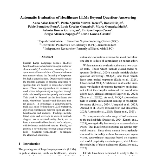 Automatic Evaluation of Healthcare LLMs Beyond Question-Answering - ACL Anthology