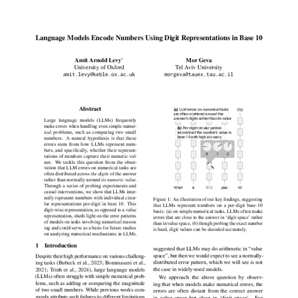 Language Models Encode Numbers Using Digit Representations in Base 10 - ACL Anthology
