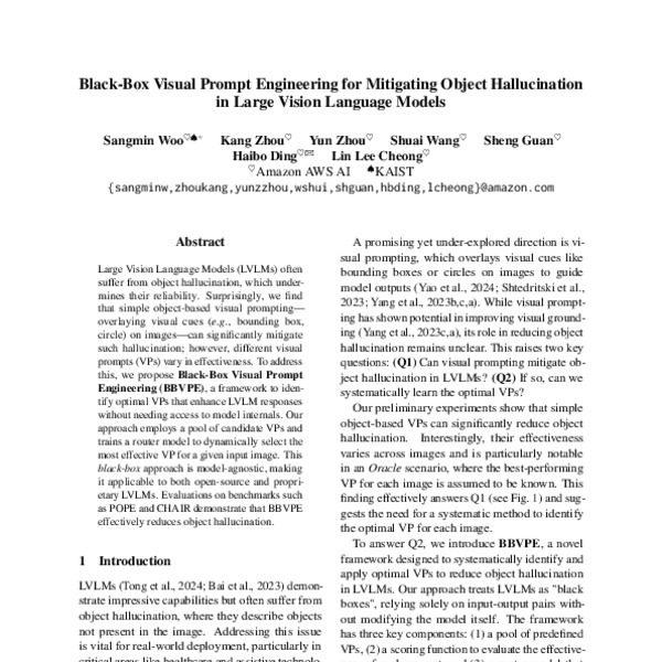 Black-Box Visual Prompt Engineering for Mitigating Object Hallucination in Large Vision Language ...