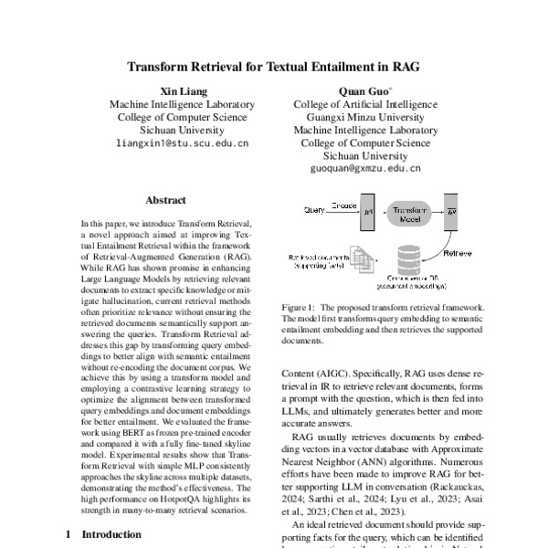 Transform Retrieval for Textual Entailment in RAG - ACL Anthology