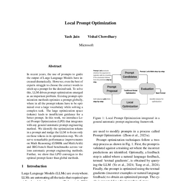 Local Prompt Optimization - ACL Anthology