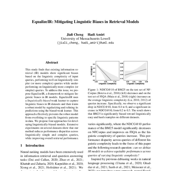 EqualizeIR: Mitigating Linguistic Biases in Retrieval Models - ACL Anthology