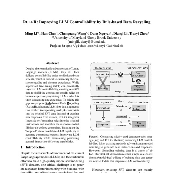 RuleR: Improving LLM Controllability by Rule-based Data Recycling - ACL Anthology