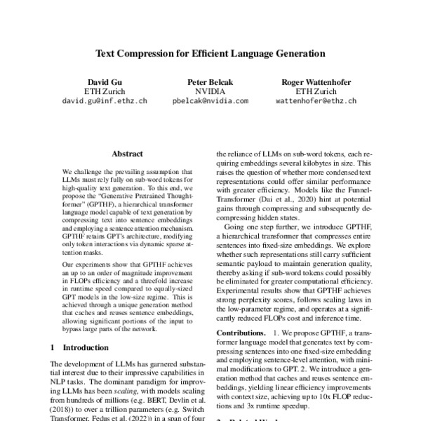 Text Compression for Efficient Language Generation - ACL Anthology