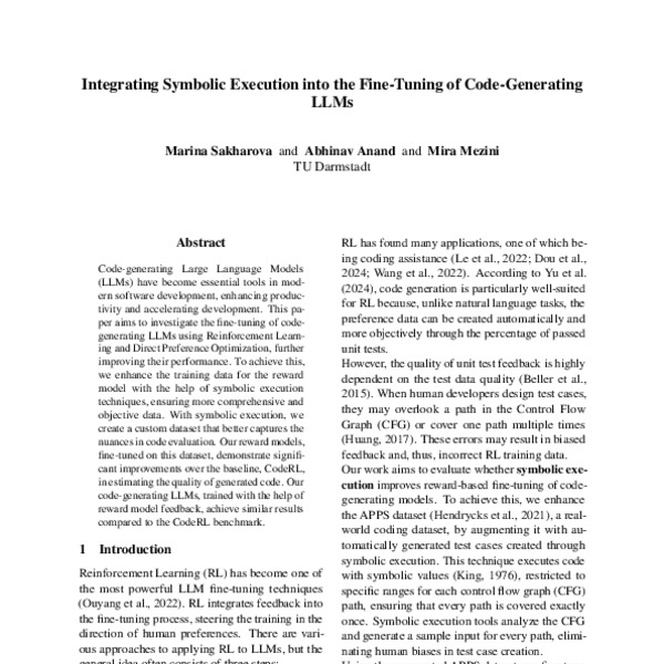 Integrating Symbolic Execution Into The Fine Tuning Of Code Generating Llms Acl Anthology