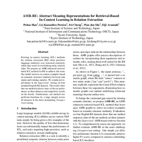 Amr Re Abstract Meaning Representations For Retrieval Based In Context