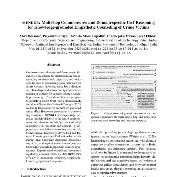 MENDER: Multi-hop Commonsense and Domain-specific CoT Reasoning for Knowledge-grounded ...