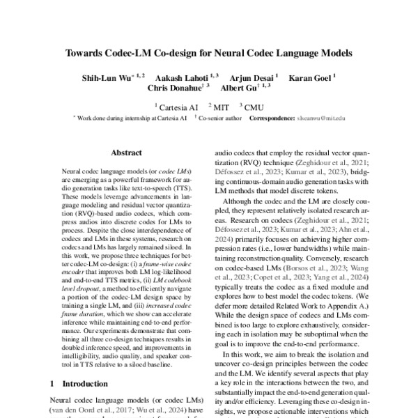 Towards Codec-LM Co-design for Neural Codec Language Models - ACL Anthology