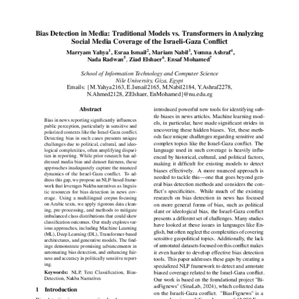 Bias Detection in Media: Traditional Models vs. Transformers in ...