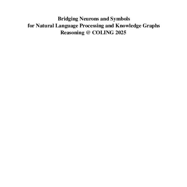Proceedings of Bridging Neurons and Symbols for Natural Language Processing and Knowledge Graphs ...