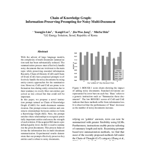 Chain of Knowledge Graph: Information-Preserving Multi-Document Summarization for Noisy ...