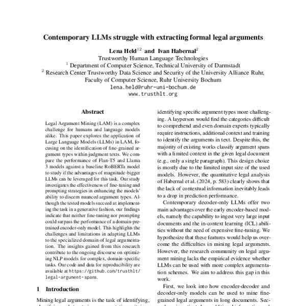 Contemporary LLMs struggle with extracting formal legal arguments - ACL Anthology